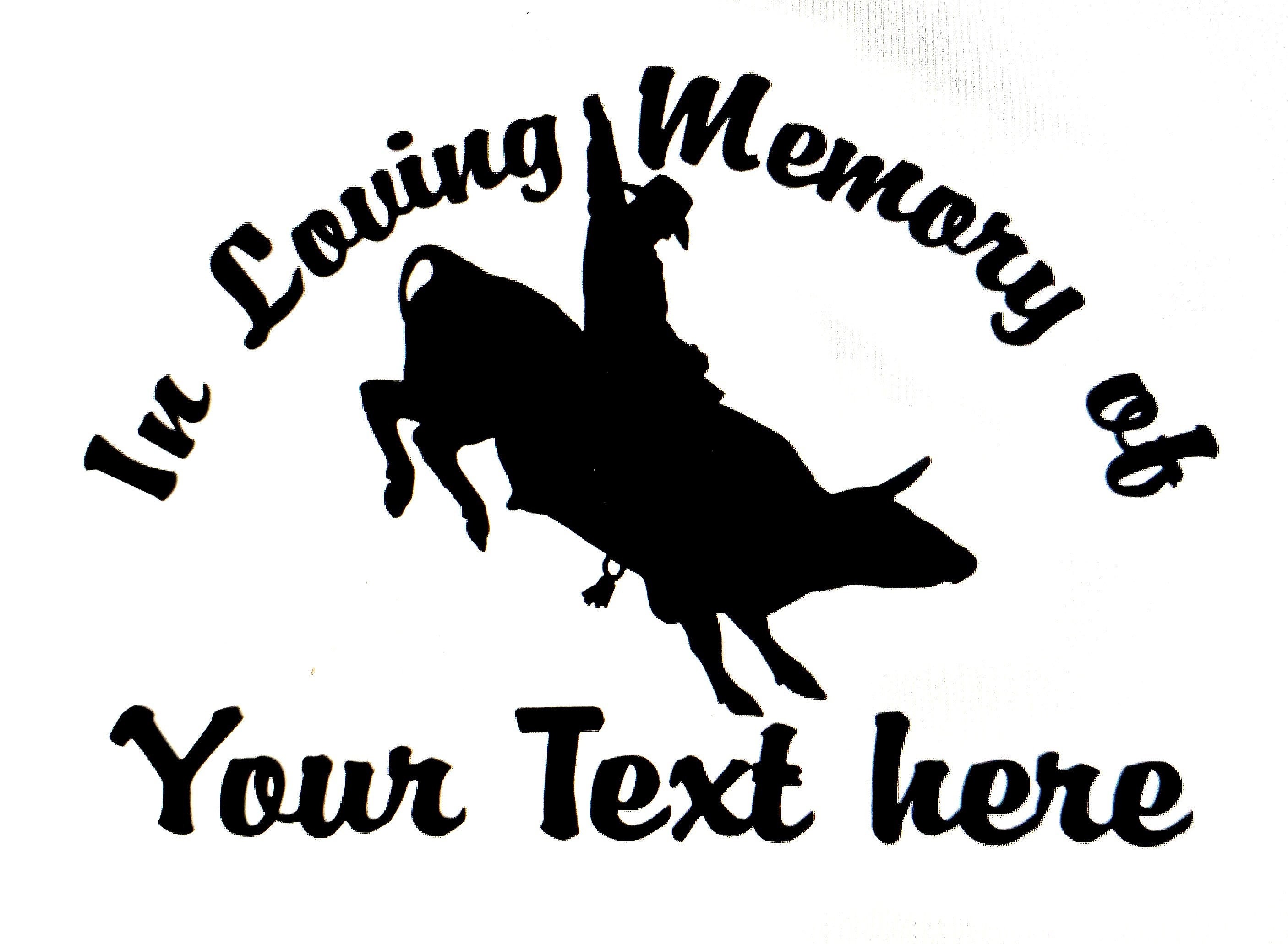In Loving Memory Bull Rider Window Decal - Etsy