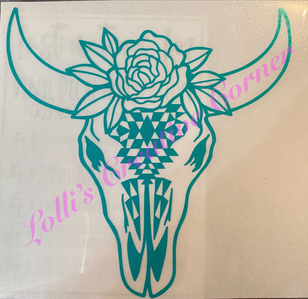 Bull Skull Window Decal - Etsy