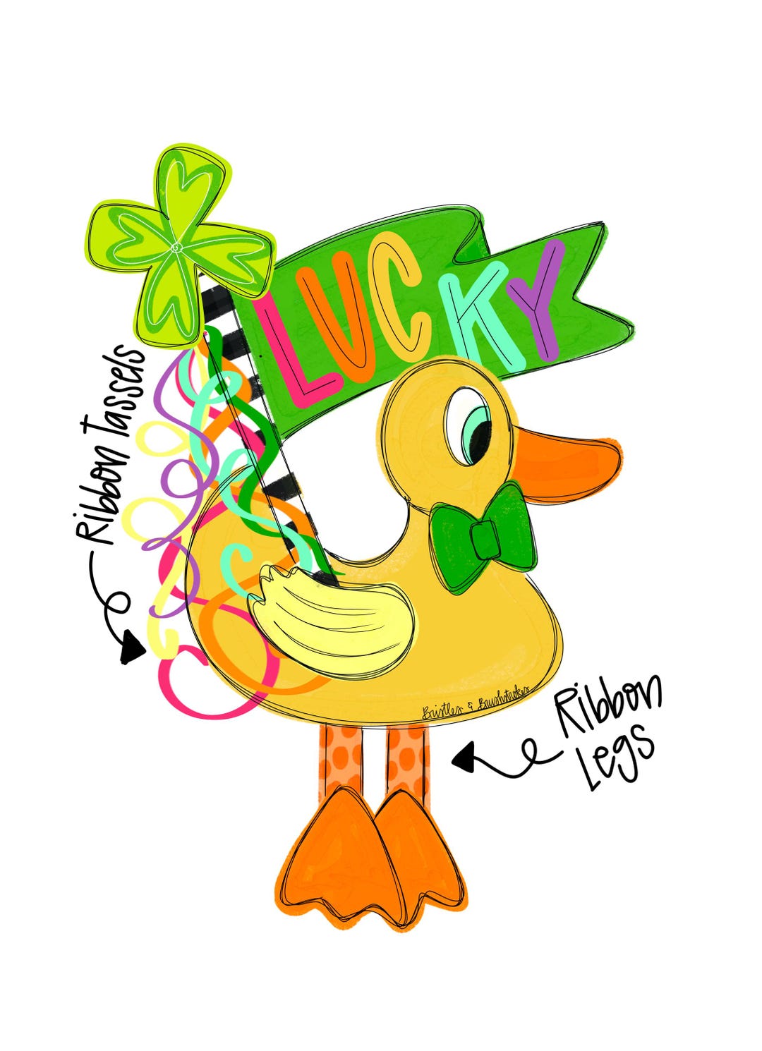 Template-lucky Duck | St. Pattys Day | Door Hanger Template | Duck ...
