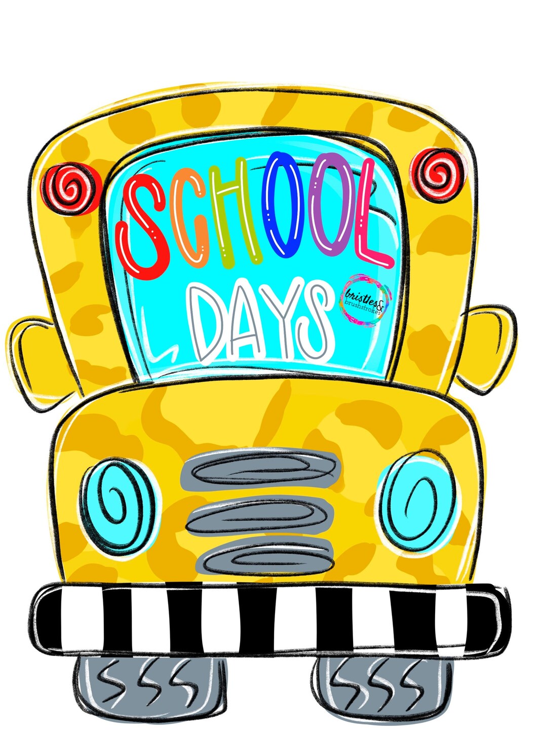 Template-school Bus Door Hanger Template | Digital Download | Back to ...
