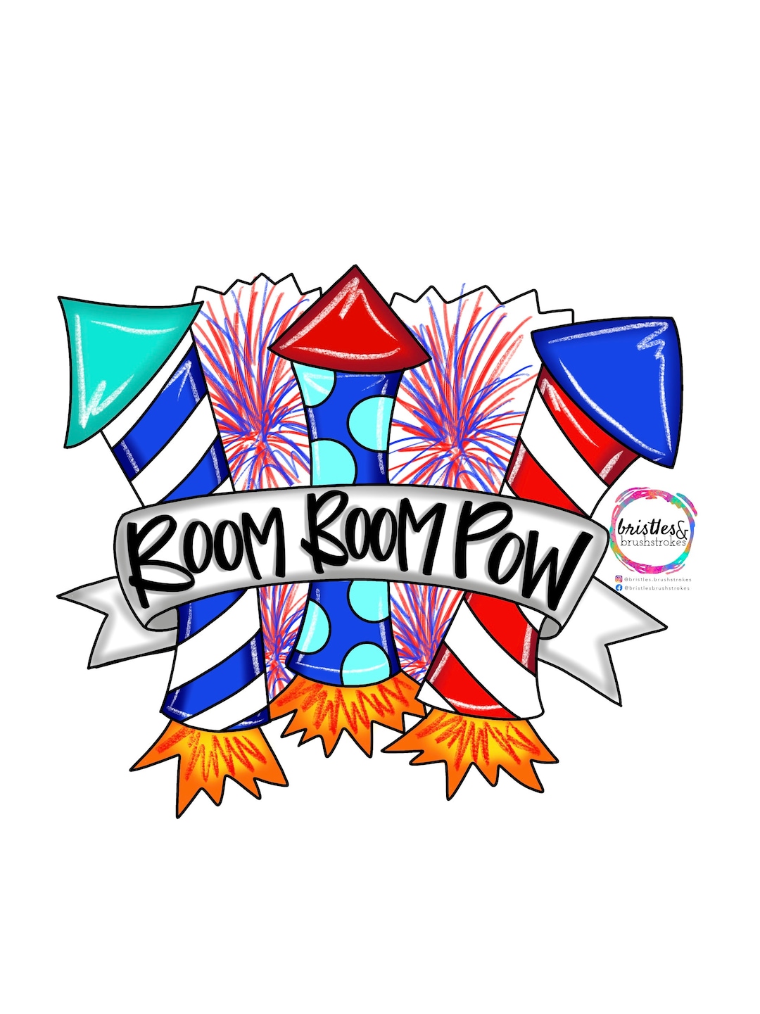 TEMPLATE- Patriotic Firecrackers | Boom Boom Pow | Red White and Blue ...