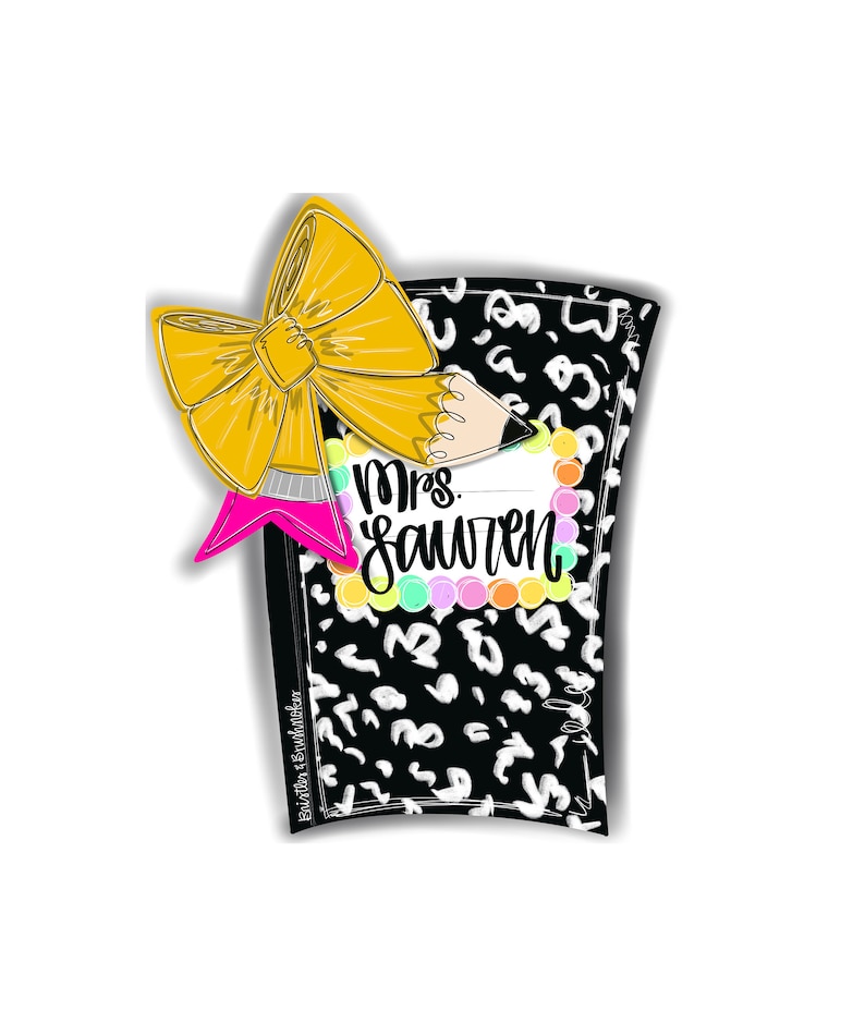 Template-teacher Door Hanger | Pencil | Bow | Composition Book | Back ...