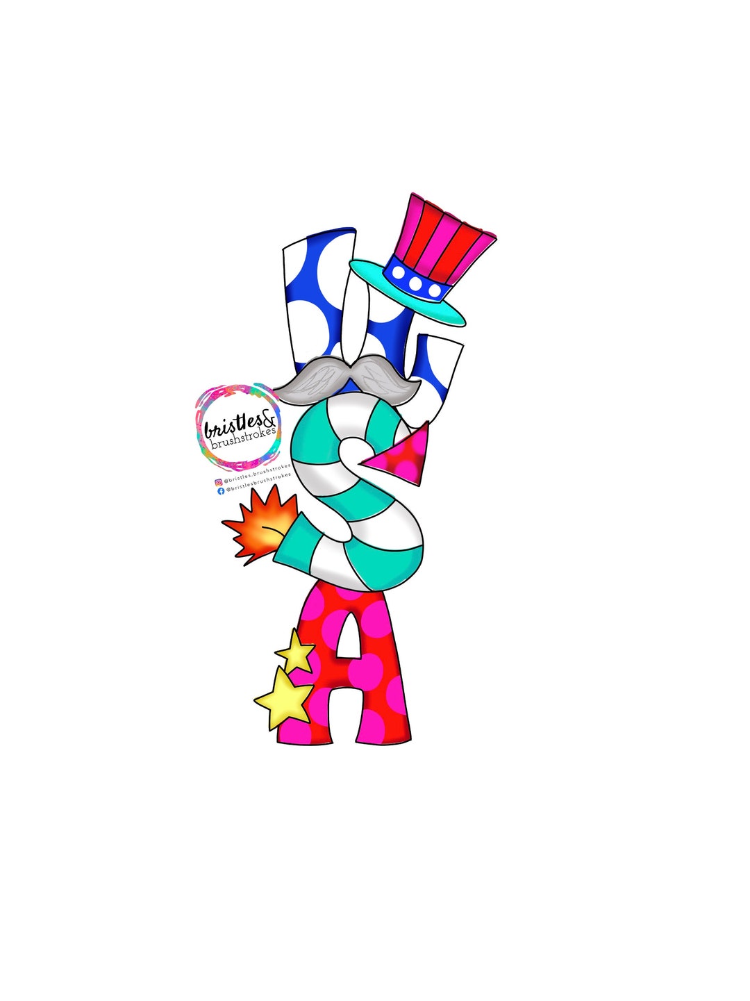 TEMPLATE | USA Stack Door Hanger Template | Patriotic | Stars | Stripes ...