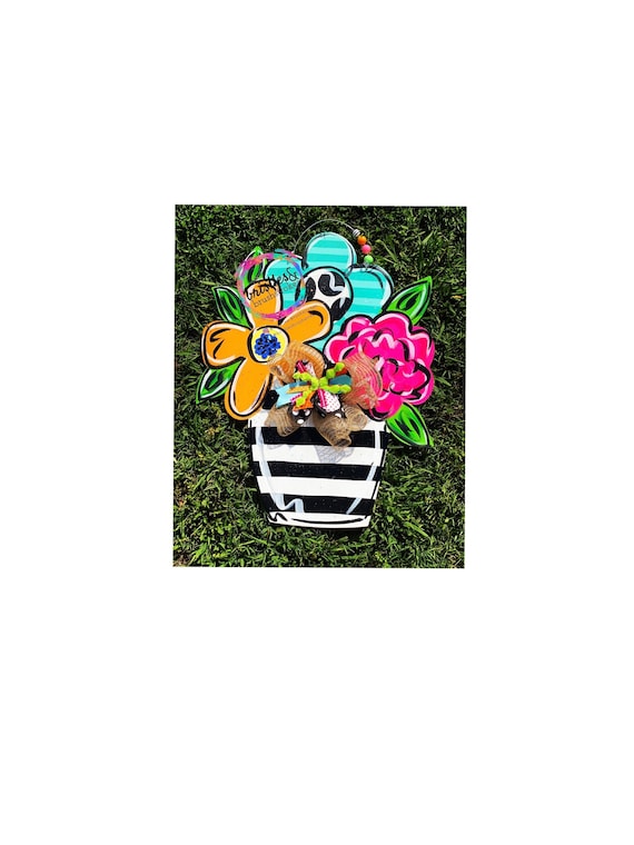 Template-flower Pot Door Hanger Template Digital Download - Etsy