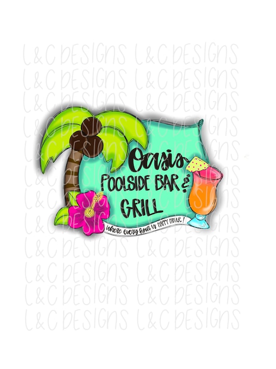 Poolside Bar and Grill Sublimation Digital Download Palm - Etsy