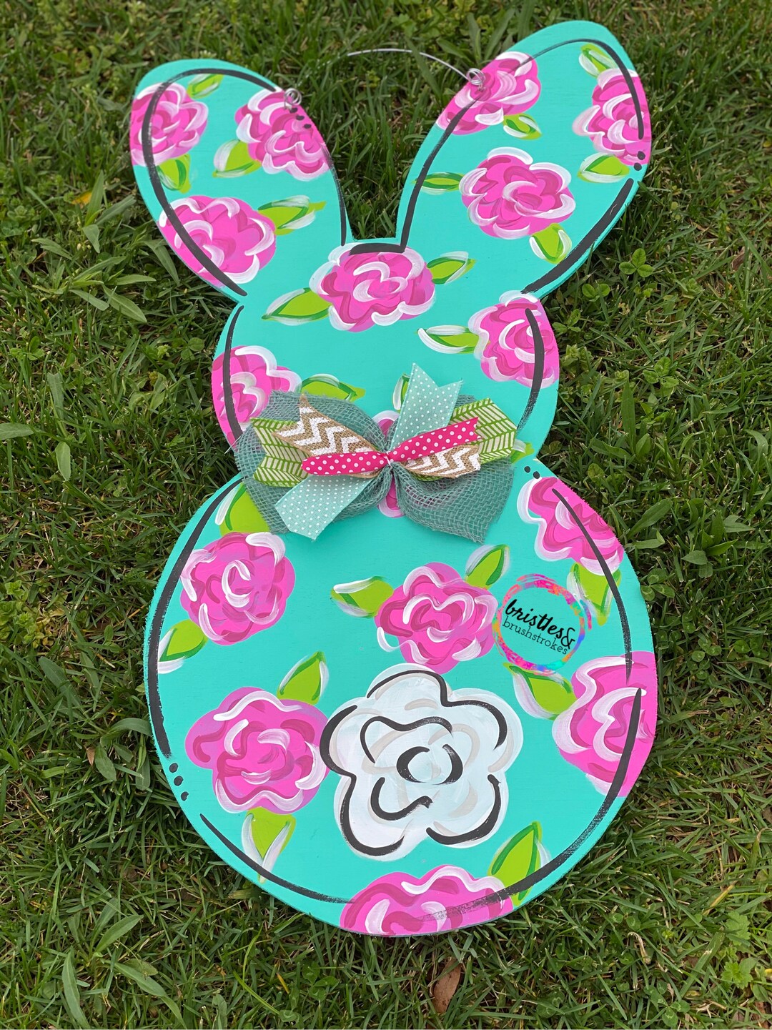 Template-easter Bunny Door Hanger Template | Digital Download | Floral ...