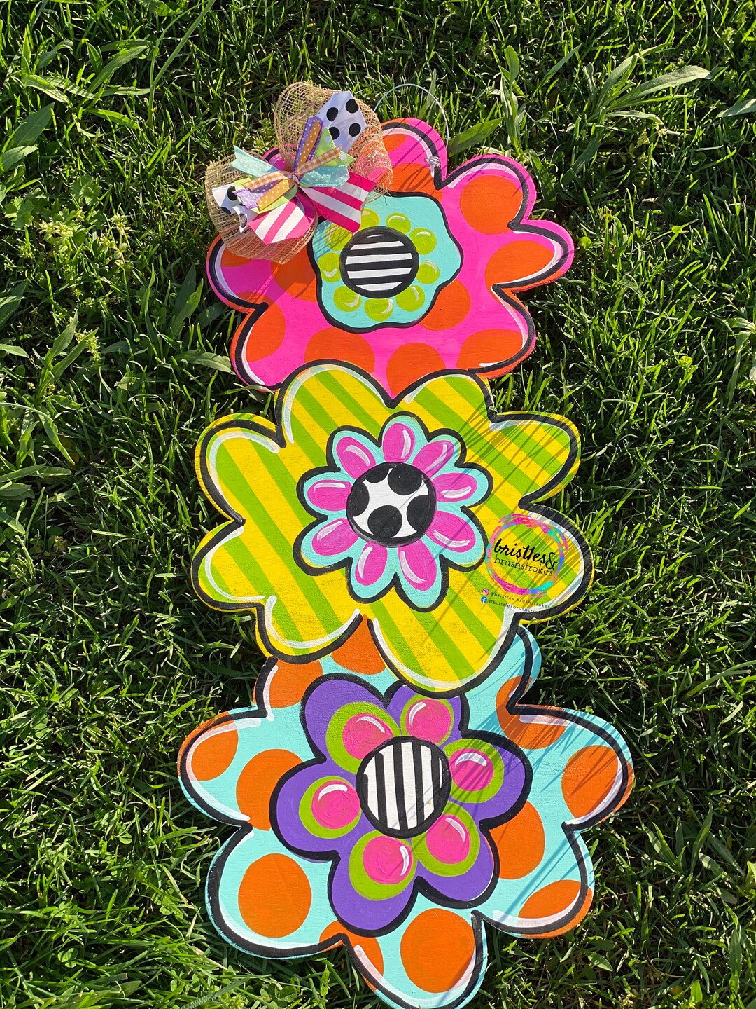 Template-spring Flower Door Hanger Template | Digital Download ...
