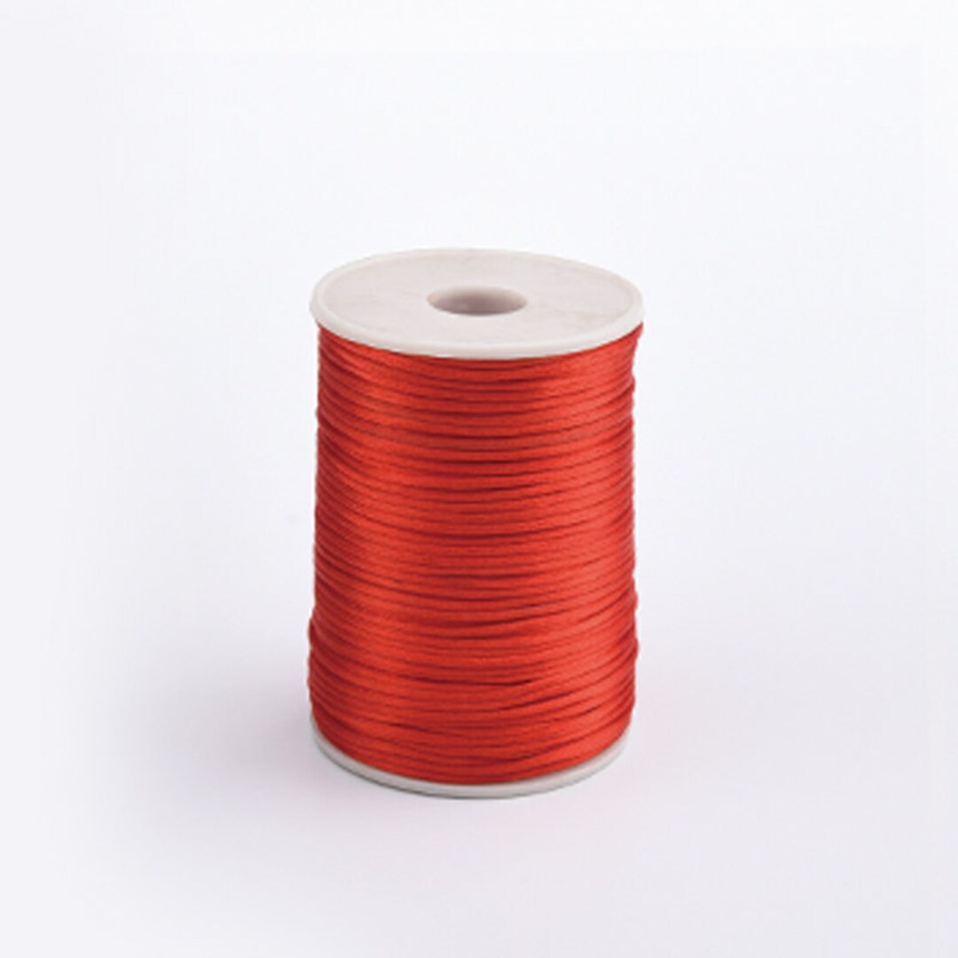 Red Color 2mm Nylon SATIN CORD Rattail Rat Tail Crafts 100 Yd Yards Art ...