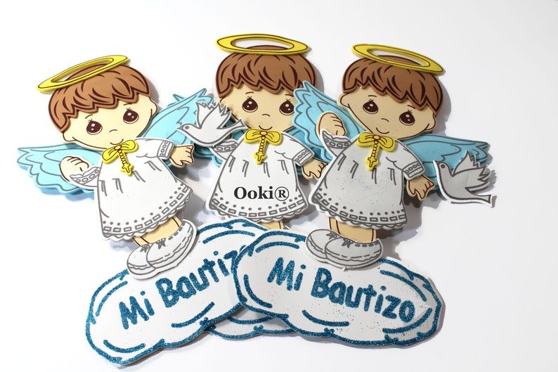 10pc Mi Bautizo Angel Boy Girl With Halo Foam Decor Baptism | Etsy