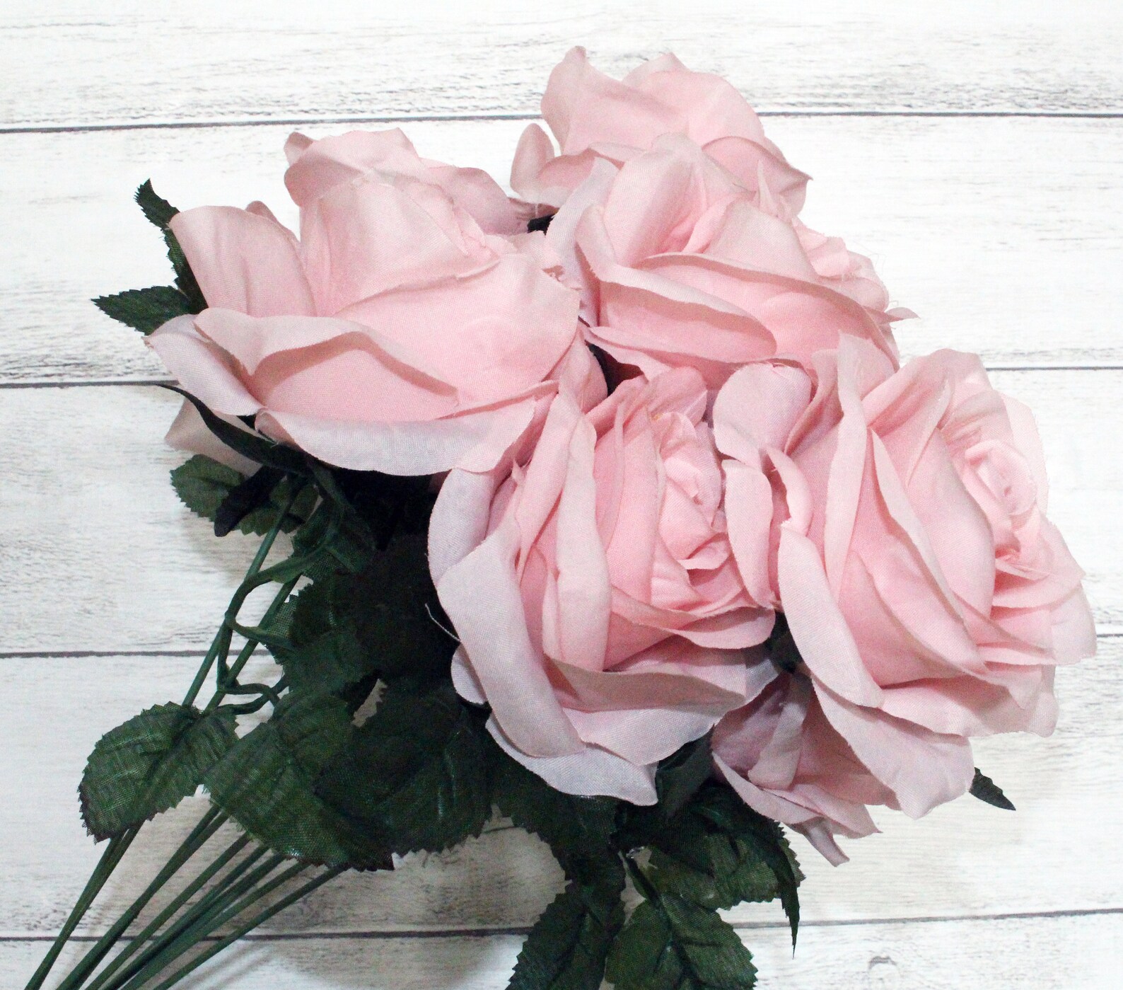 Blush Color Rose Bouquet Artificial Silk Flower 9 Heads Bush - Etsy