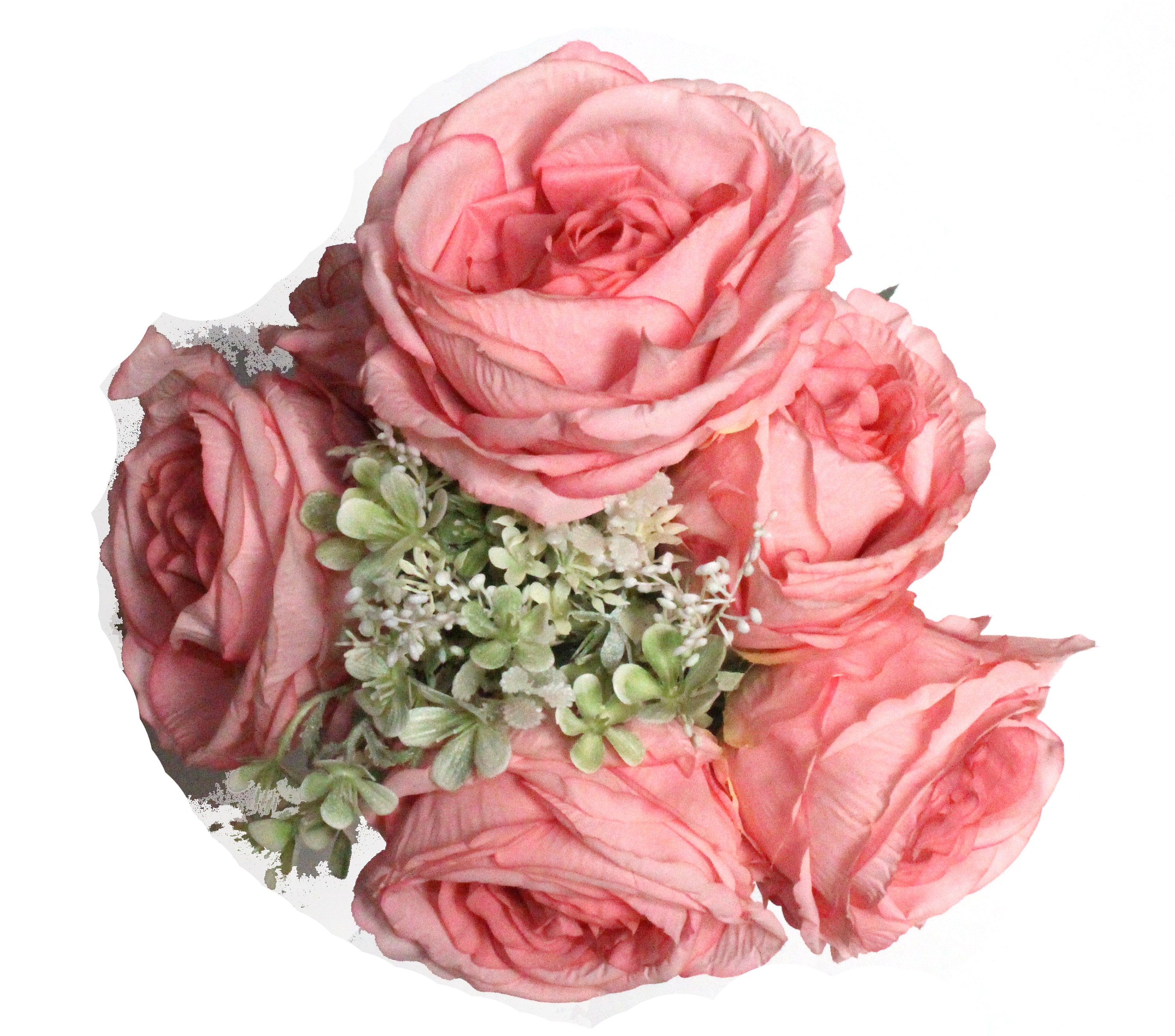 Hermosa rosa 6 cabeza seda rosa abierta repollo Bush - Etsy España