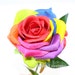 18 Stem Artificial Silk Rainbow Rose Flower Bush Bouquet for DIY Any ...