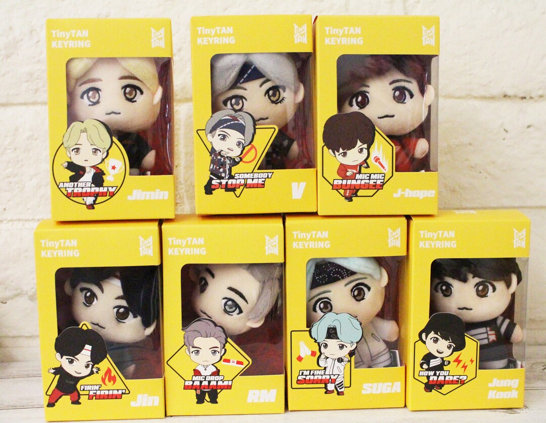 BTS Tinytan Plush Doll Keychain Key Ring Cute Suga J-hope - Etsy