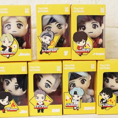 BTS Tinytan Plush Doll Keychain Key Ring Cute Suga J-hope - Etsy