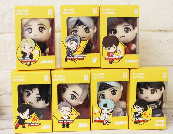 BTS Tinytan Plush Doll Keychain Key Ring Cute Suga J-hope | Etsy