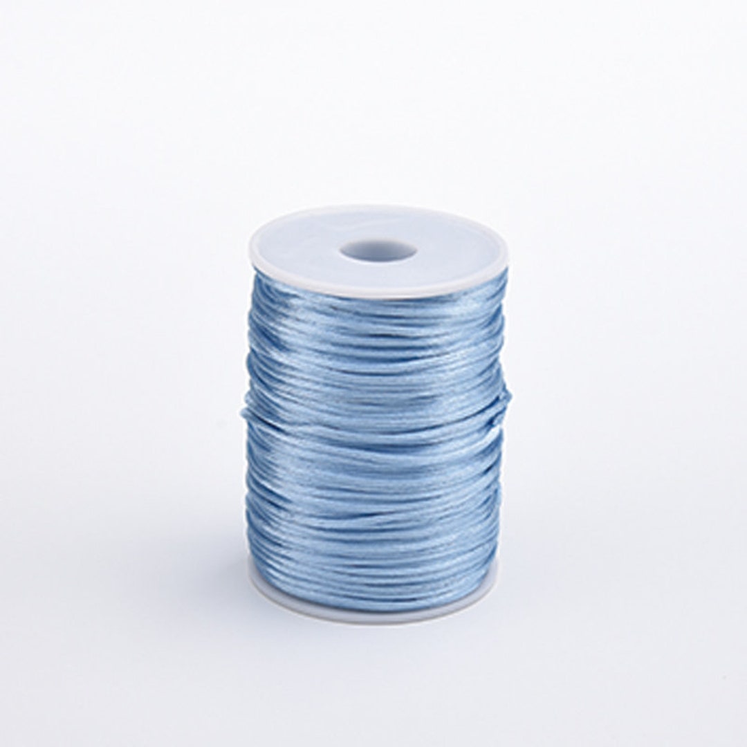 Blue Color 2mm Nylon SATIN CORD Rattail Rat Tail Crafts 100 Yd Yards ...