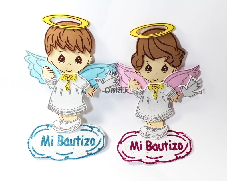 10pc Mi Bautizo Angel Boy Girl With Halo Foam Decor Baptism | Etsy