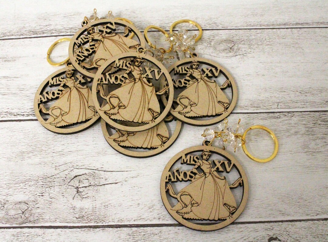 12 Mis XV Anos Quinceanera Baptism Wood Keychain Laser Cutout Favor ...