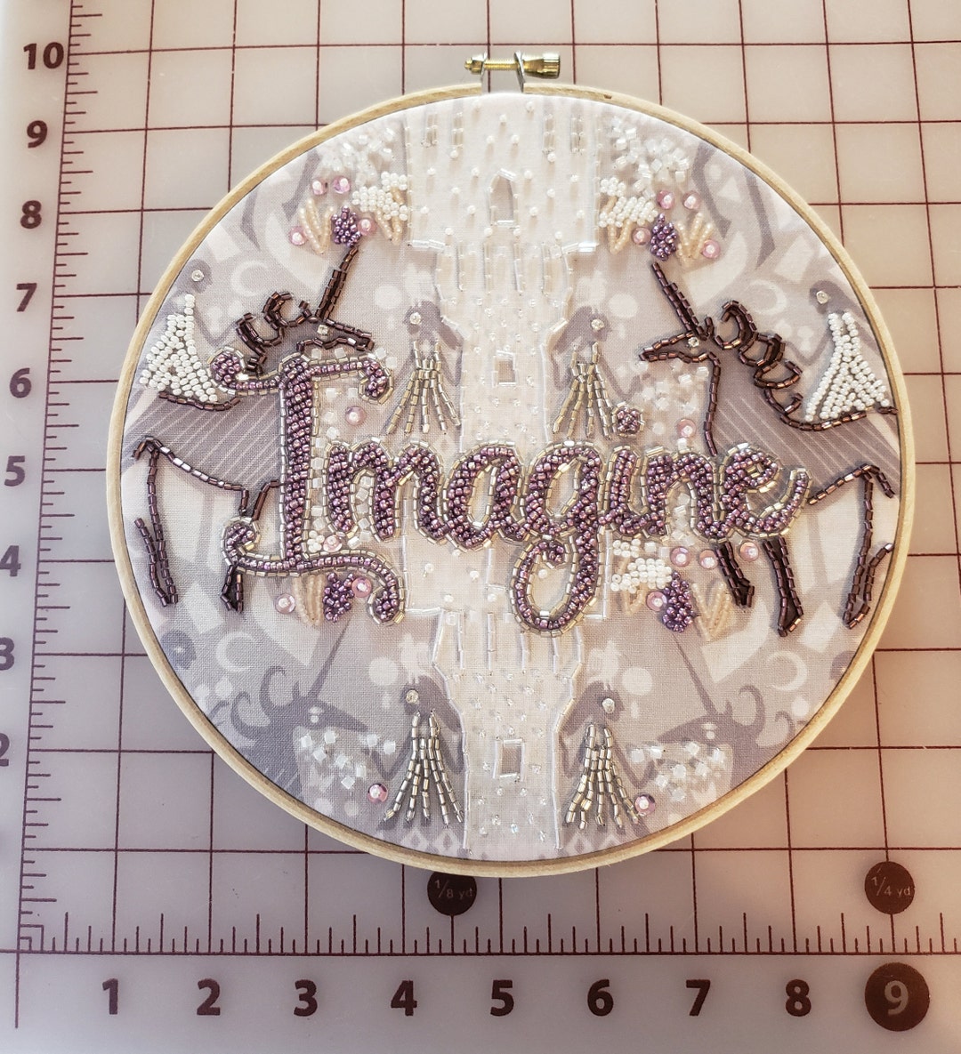 Hand Beaded 8" Embroidery Hoop - Etsy