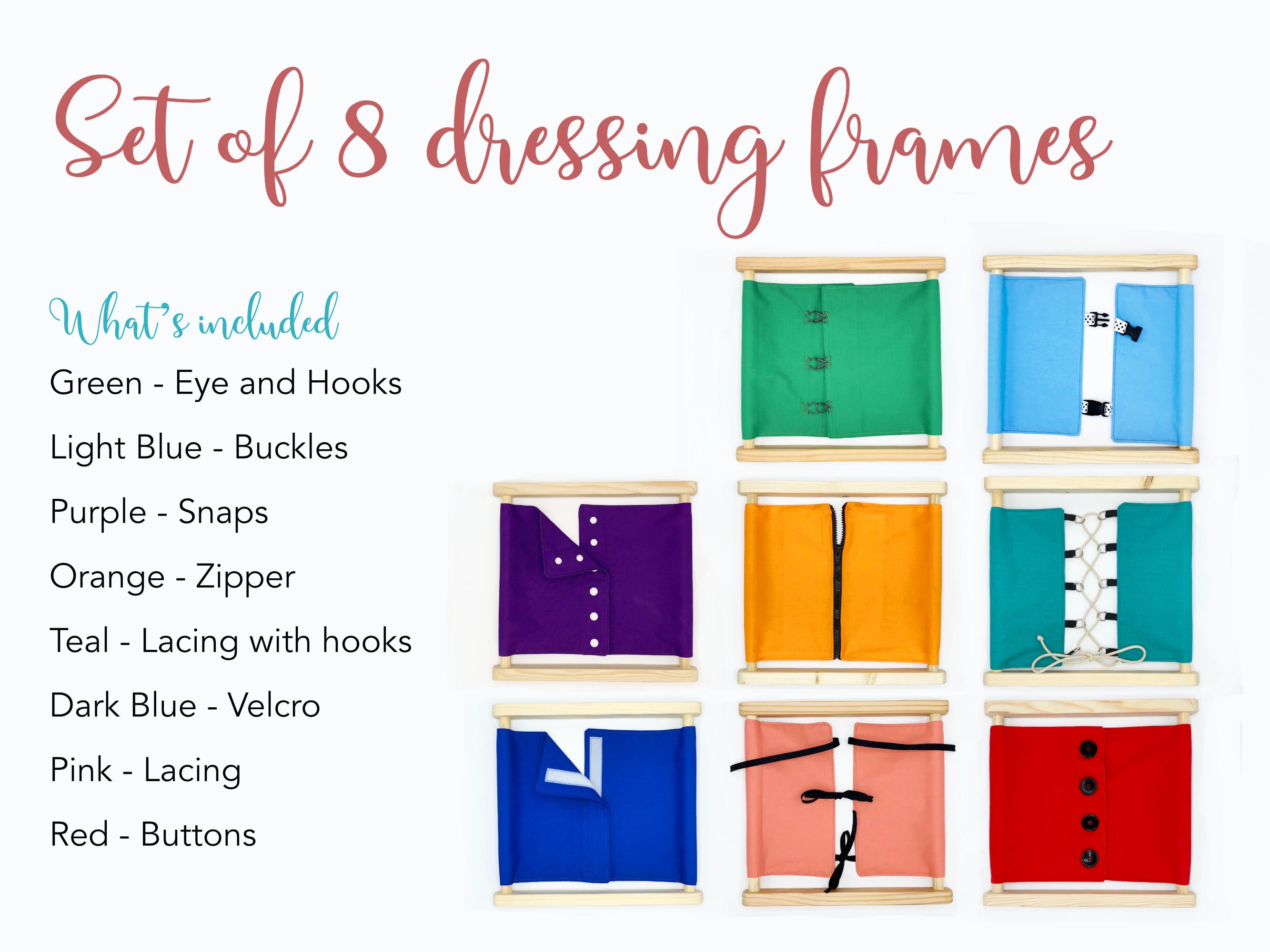 Buckles Montessori Dressing Frames for Kids Classic | Etsy