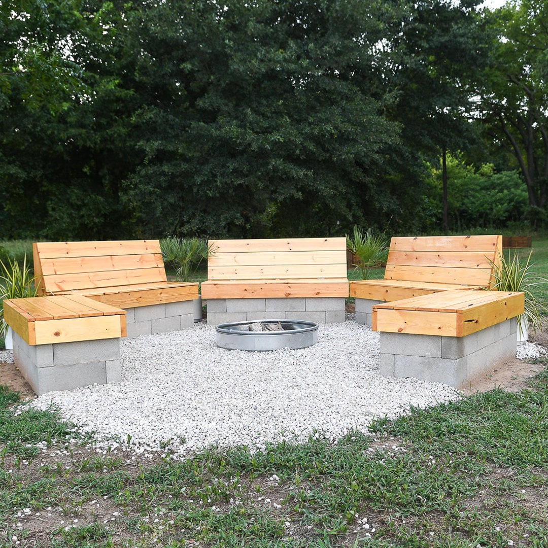 Wood & Cinderblock Bench Woodworking Plans - DIY Outdoor Bench ...