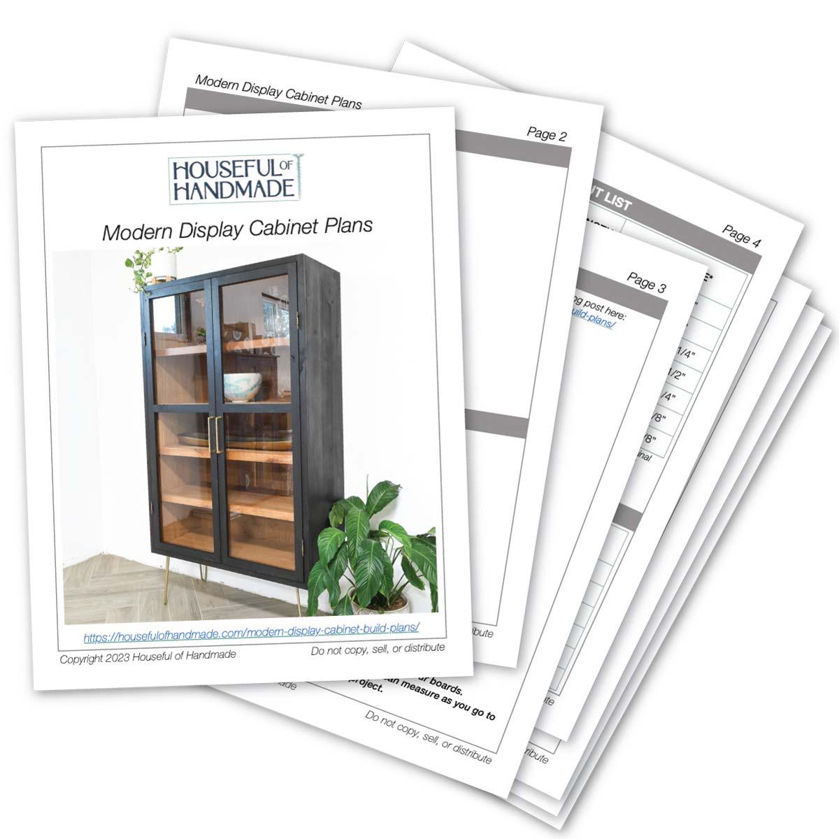 Modern Display Cabinet Woodworking Plans - Glass Door Bookcase PDF ...