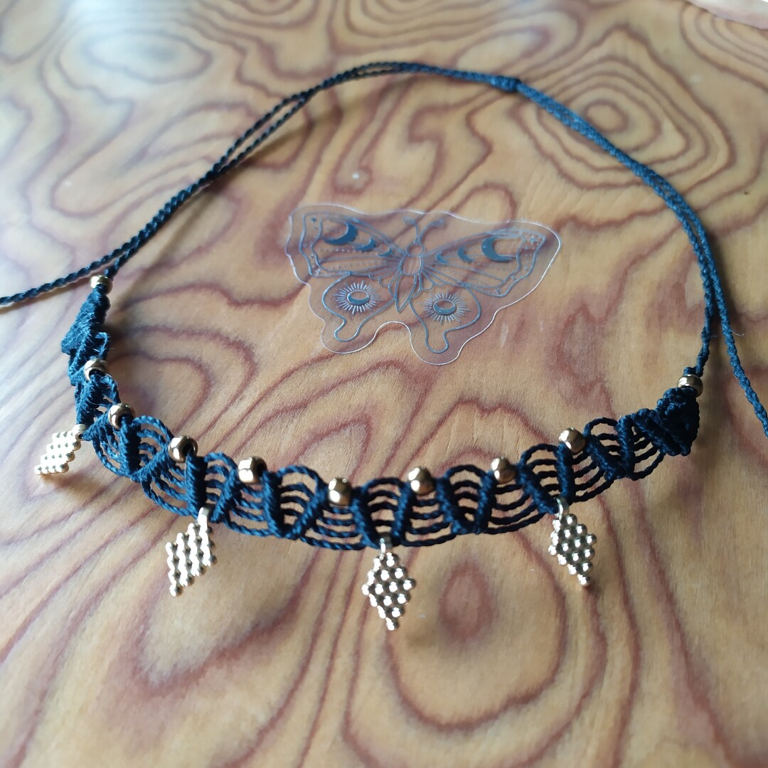 MACRAME CHOKER ,macramé Jewelry, Choker, Handmade Jewelry, Macramé ...