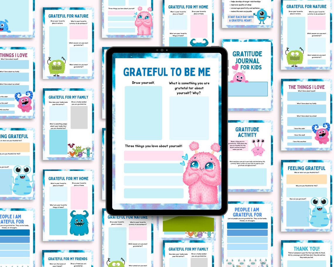 Printable Kids Gratitude Journal | Daily Mindfulness Prompts | Positive ...