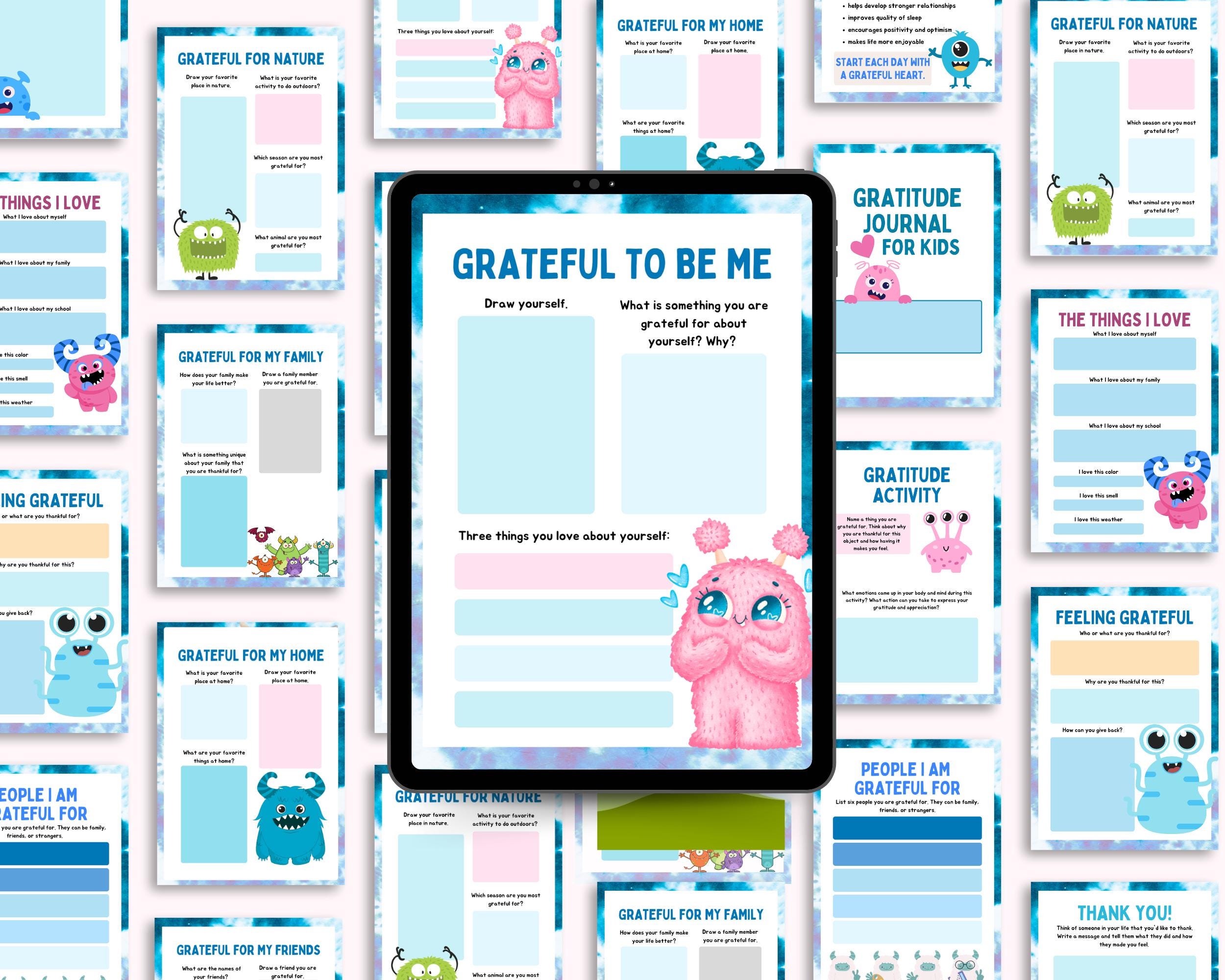 Printable Kids Gratitude Journal | Daily Mindfulness Prompts | Positive ...