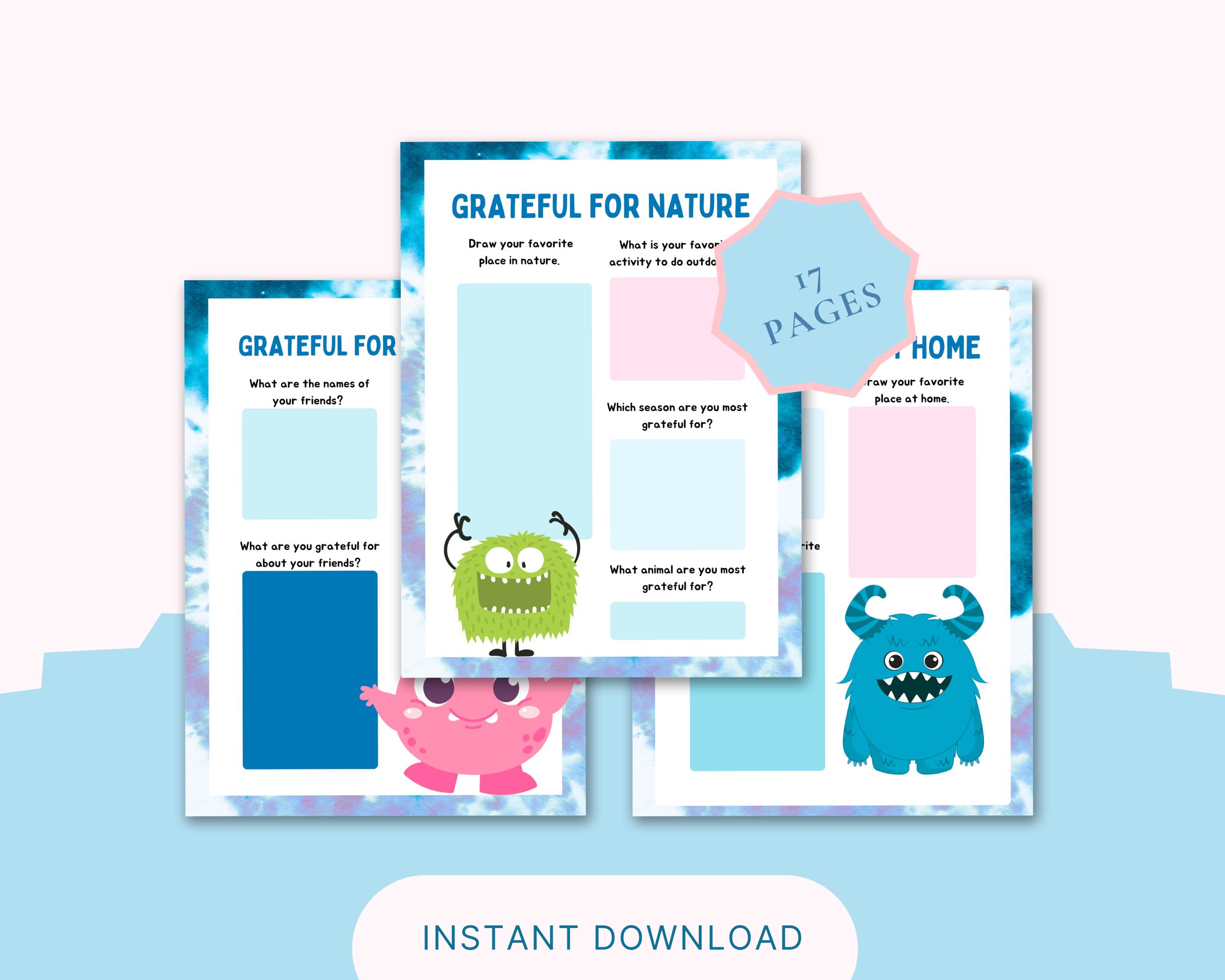 Printable Kids Gratitude Journal | Daily Mindfulness Prompts | Positive ...