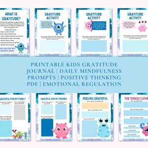 Printable Kids Gratitude Journal | Daily Mindfulness Prompts | Positive ...