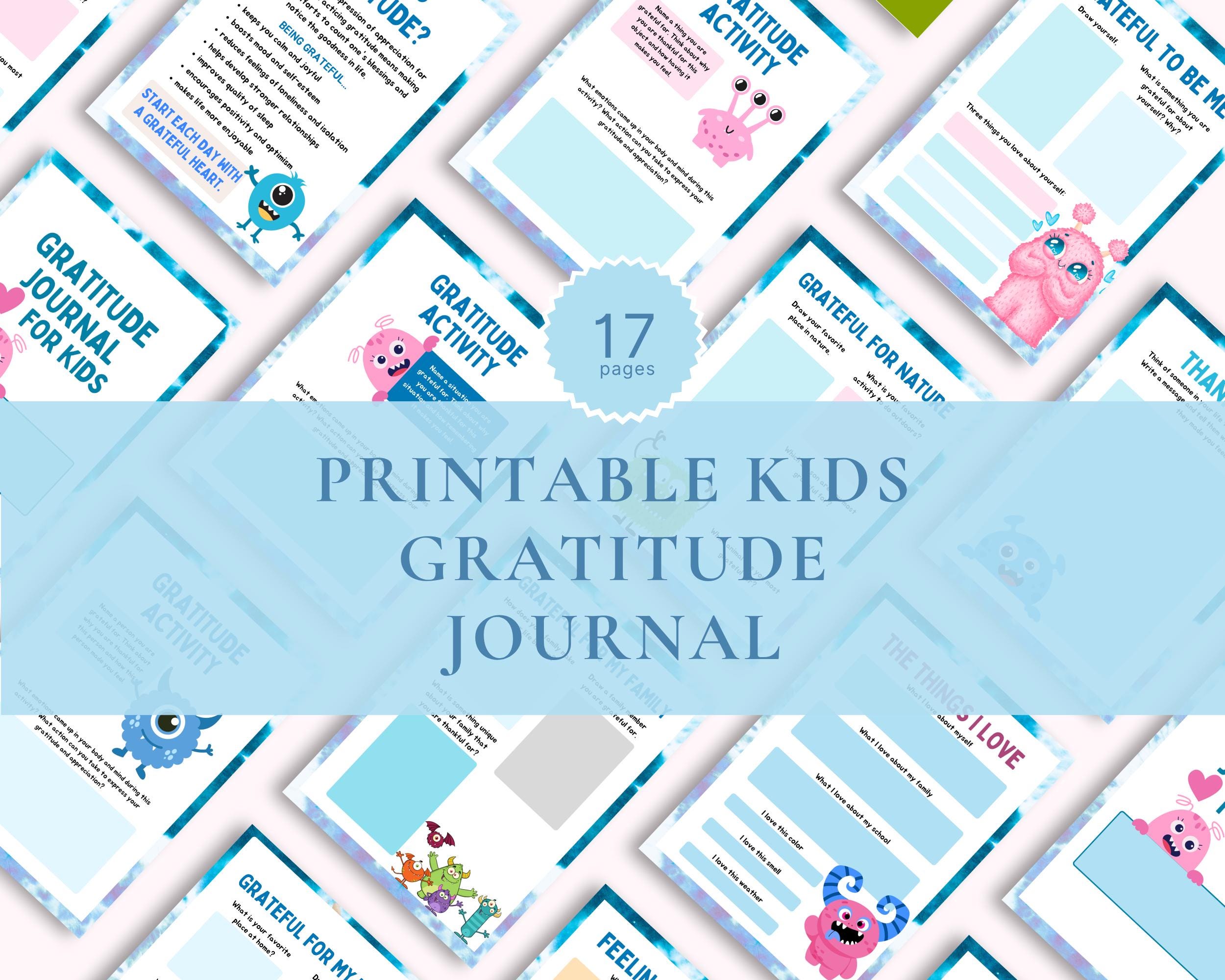 Printable Kids Gratitude Journal | Daily Mindfulness Prompts | Positive ...