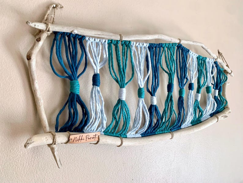 SEA CREATURES | Macrame Wall Hanging With Driftwood Frame | Coastal ...