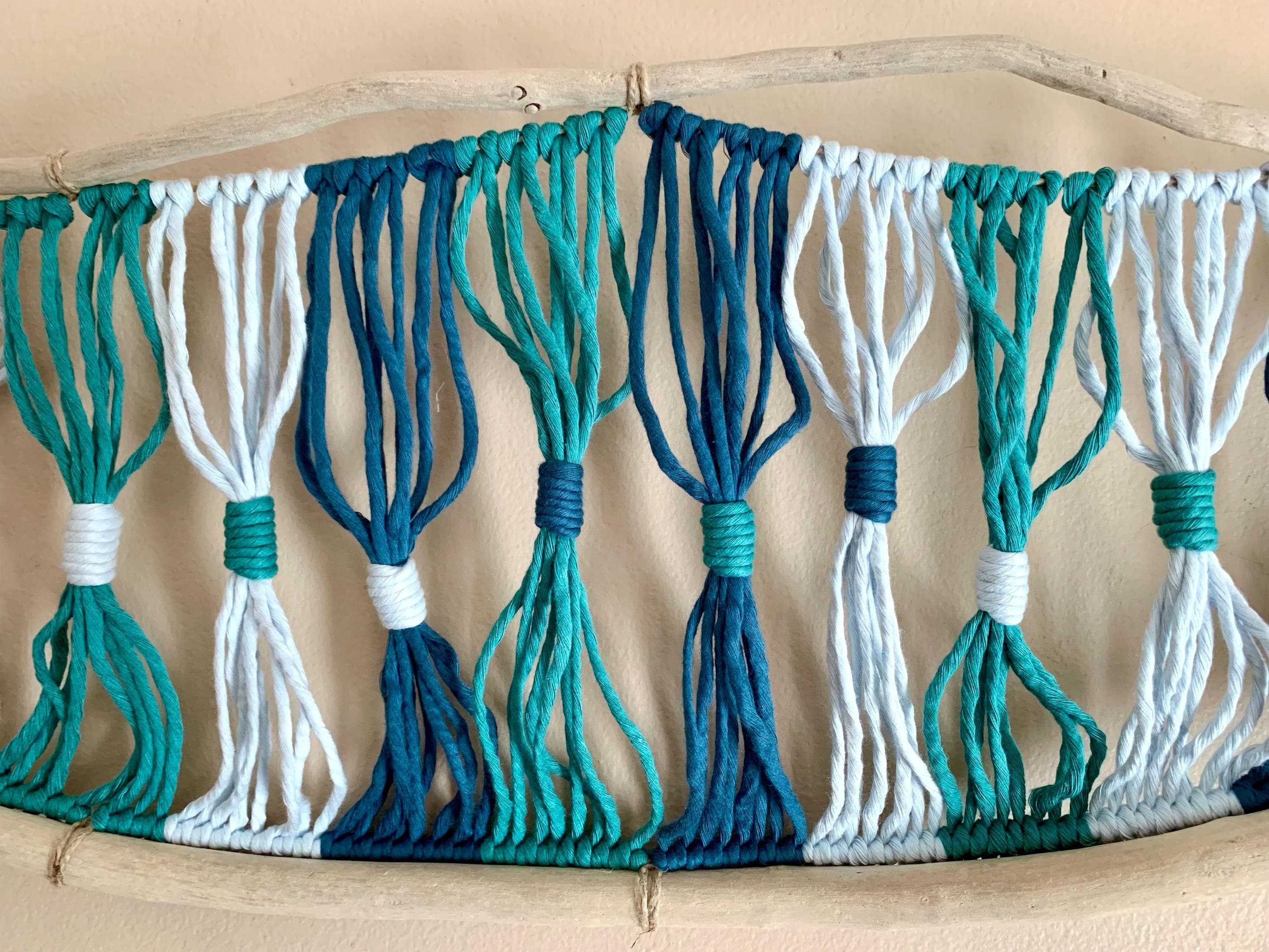 SEA CREATURES | Macrame Wall Hanging With Driftwood Frame | Coastal ...
