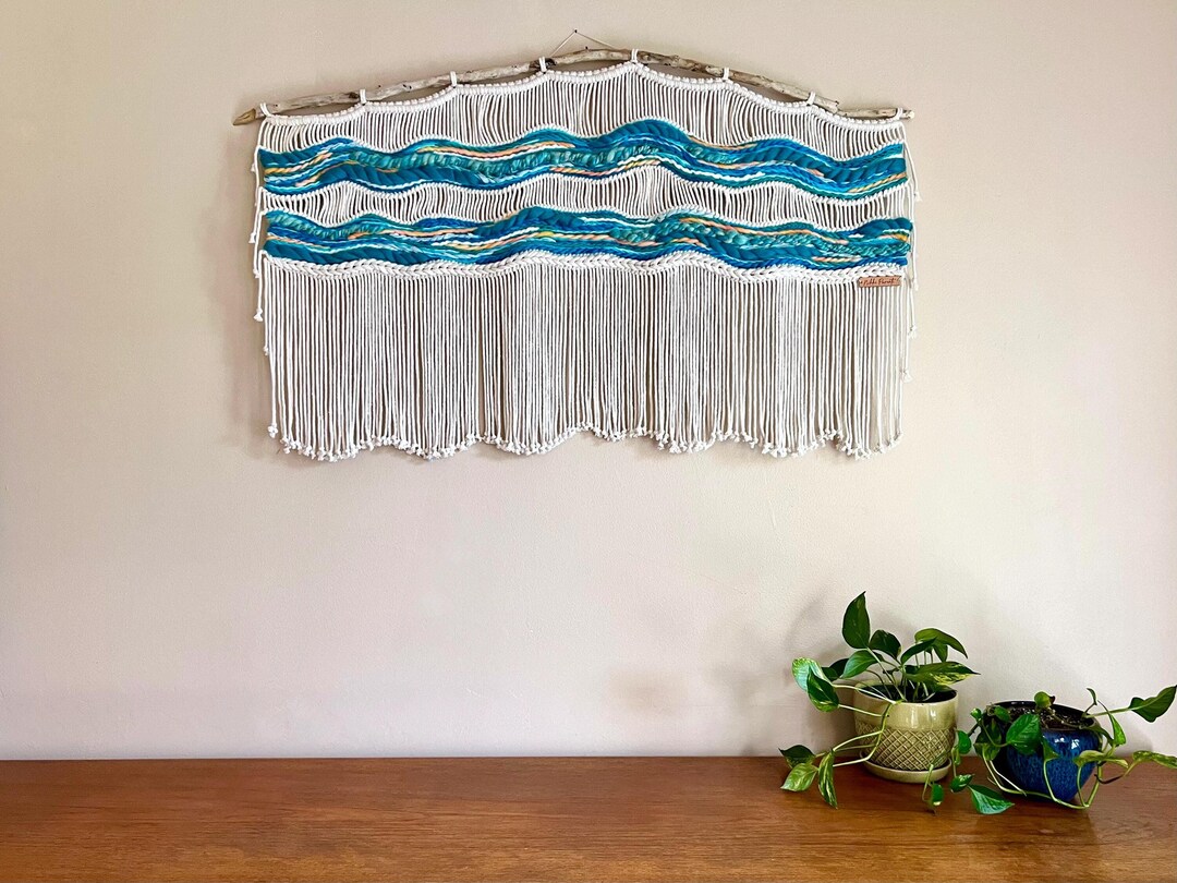 THE LINEUP #2 | Large Macrame Wall Hanging | Ocean Beach Landscape ...