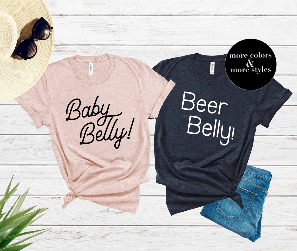Baby Belly Beer Belly Funny Pregnancy Announcement Shirts | Etsy