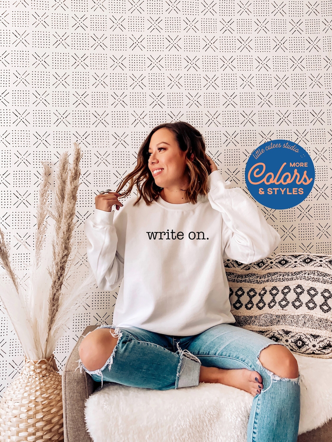 Write on Sweatshirt | Crewneck Sweatshirt | Writer Sweatshirt | English ...