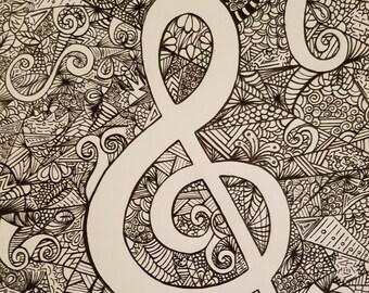 Zentangle Music Note - Etsy
