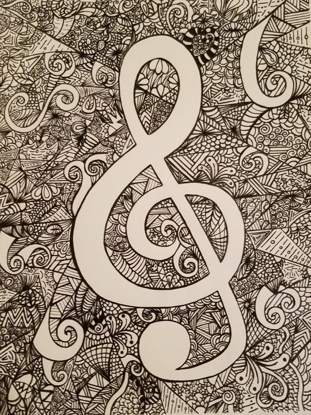Zentangle Music Note - Etsy