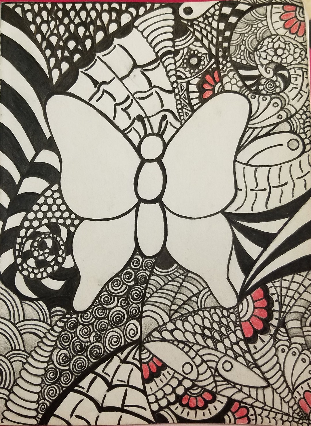 Zentangle Butterfly - Etsy