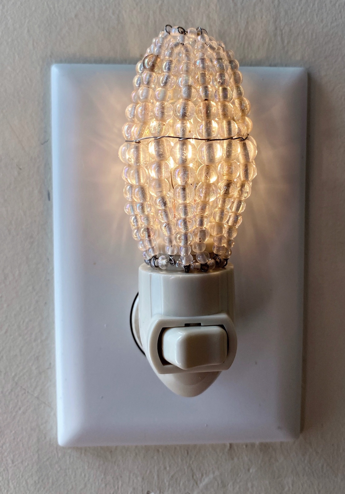 Handmade Beaded Lightbulb Cover Nightlight Crystal Luster | Etsy