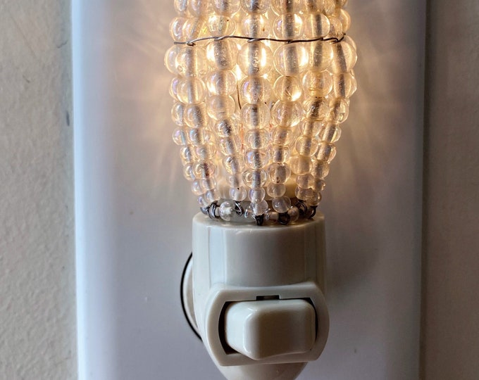 Handmade Beaded Lightbulb Cover Nightlight Crystal Luster - Etsy