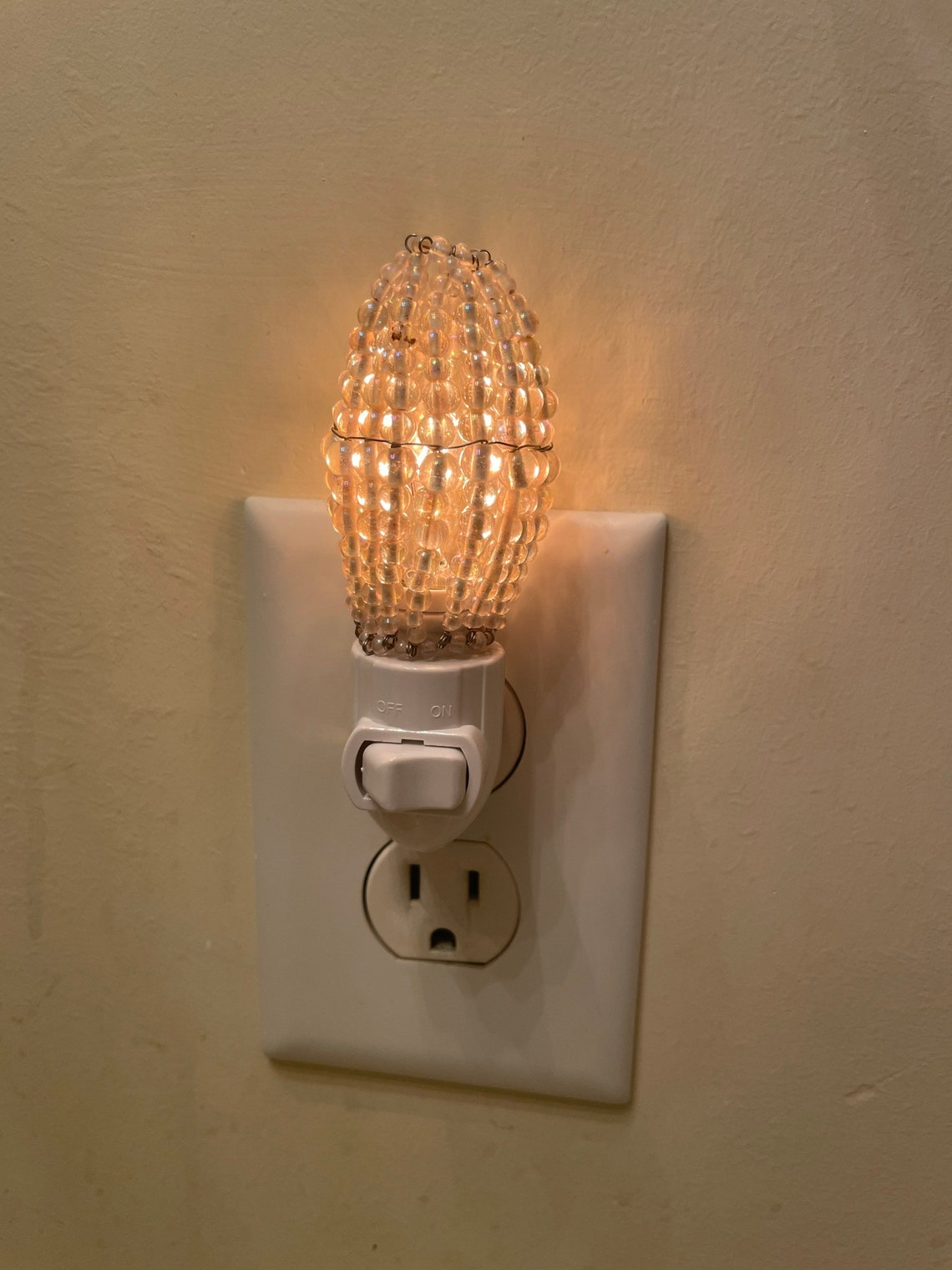 Handmade Beaded Lightbulb Cover Nightlight - Crystal Luster - Etsy