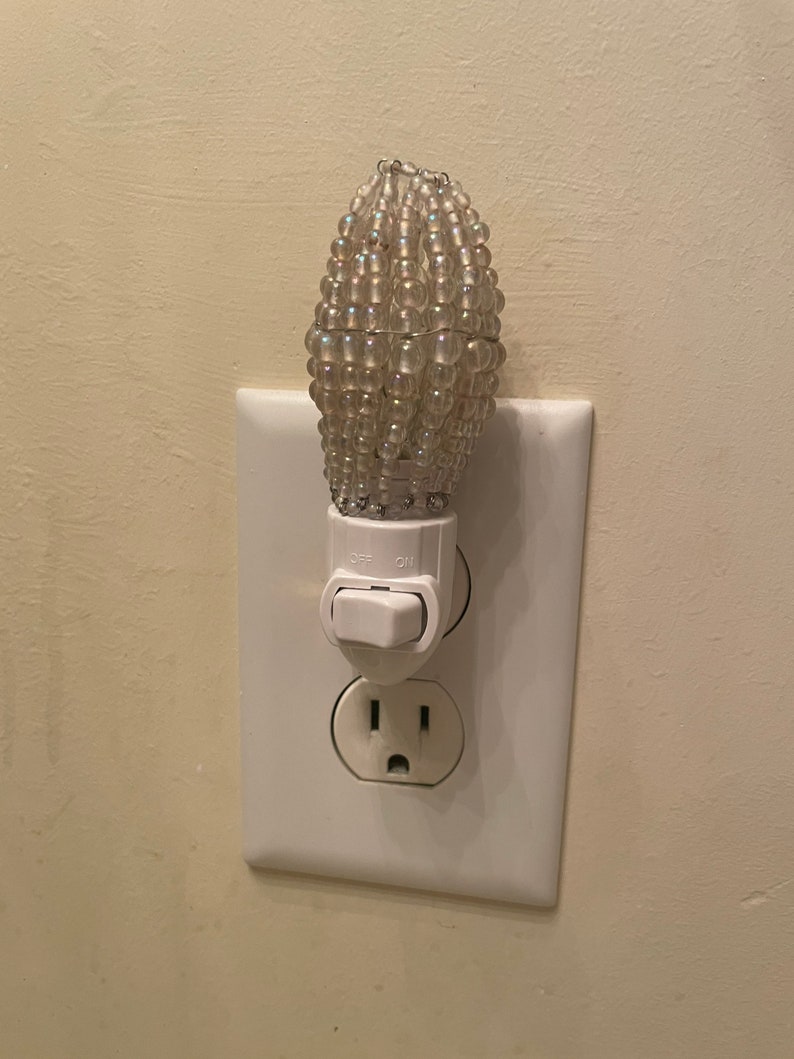 Handmade Beaded Lightbulb Cover Nightlight - Crystal Luster - Etsy