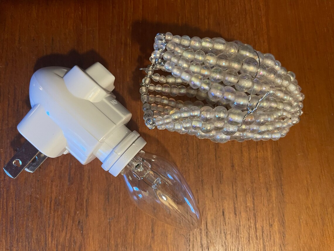 Handmade Beaded Lightbulb Cover Nightlight - Crystal Luster - Etsy