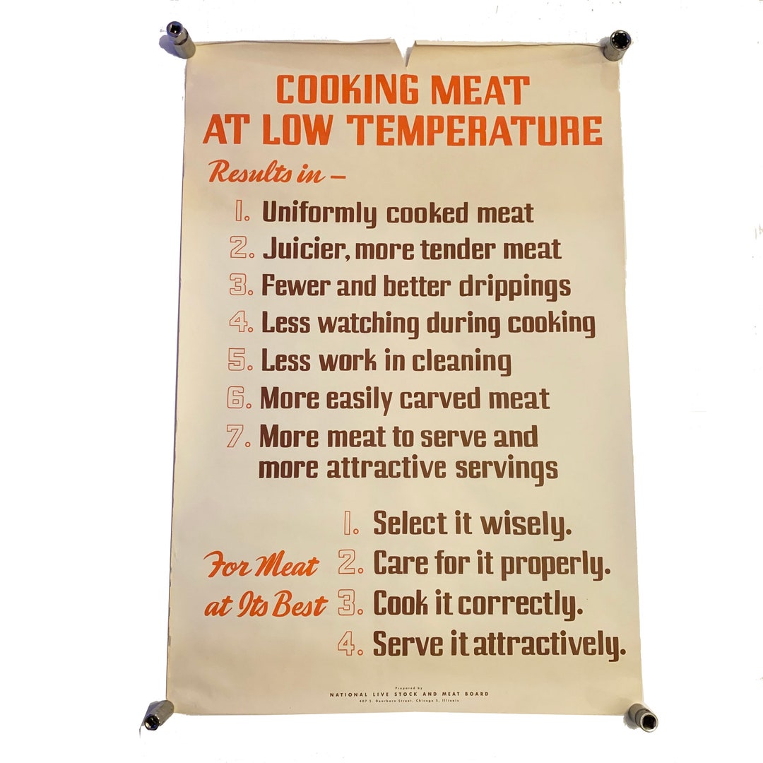 Vintage National Livestock and Meat Board Teaching Poster #5 Butcher ...