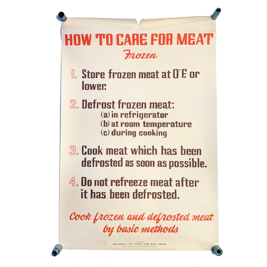 Vintage National Livestock and Meat Board Teaching Poster #7 Butcher ...