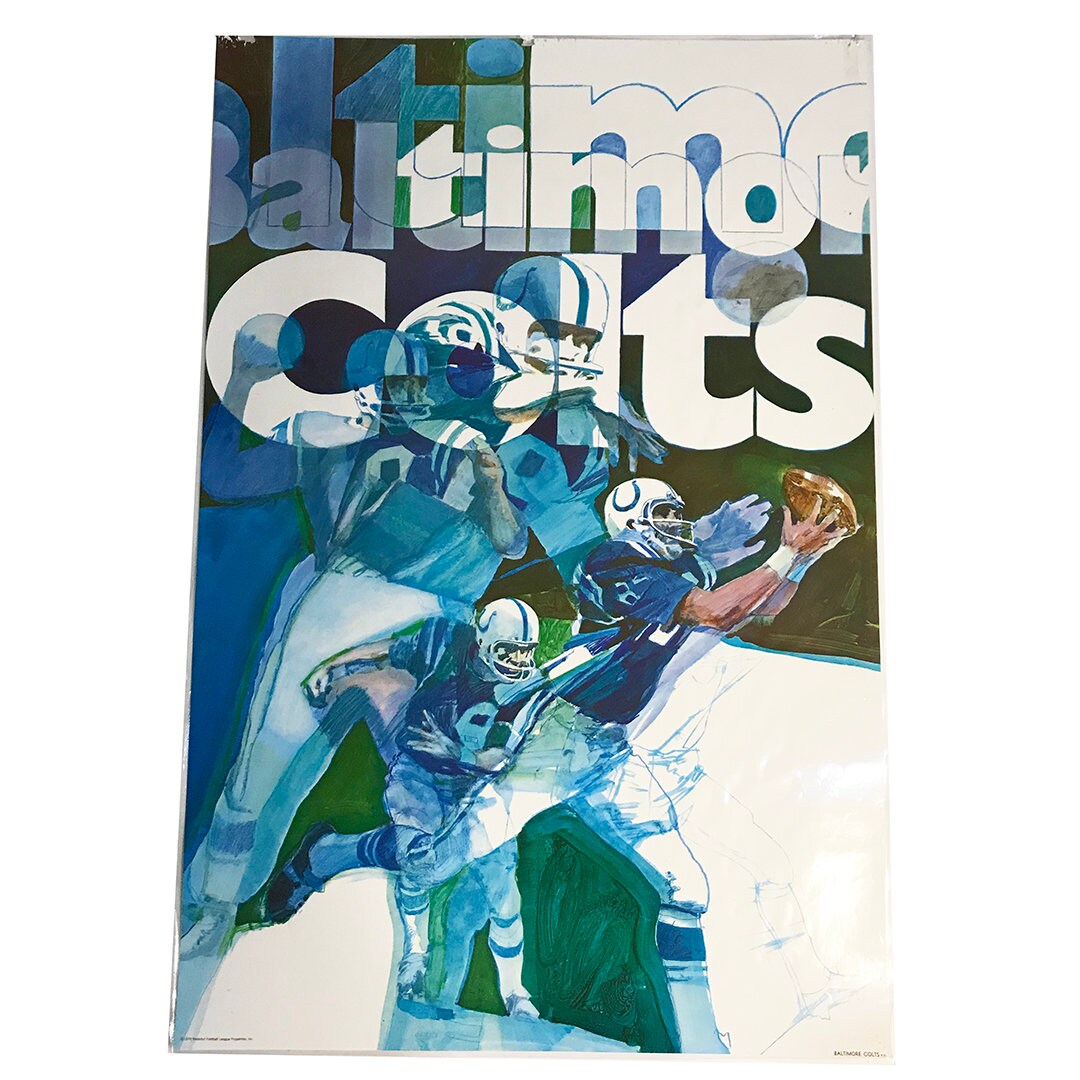 1970 Baltimore COLTS Laminated Football 24x36 RARE Art Poster National ...