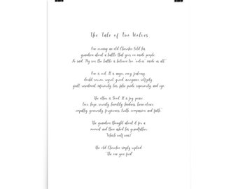 The Tale of Two Wolves Printable. Book Page Art. Poem Print. - Etsy