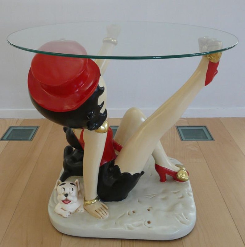 Betty Boop Glass Table Top Rare Figurine Statue Polystone 2000 Etsy